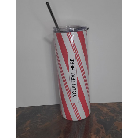 Personalized 20 ounce Peppermint Stick Pattern Mug