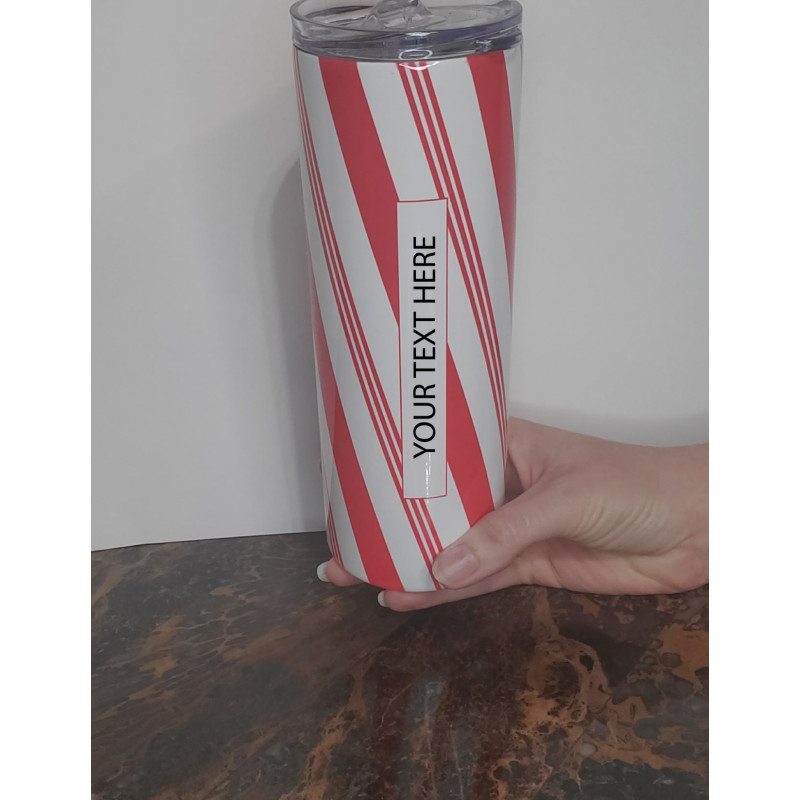 Personalized 20 ounce Peppermint Stick Pattern Mug